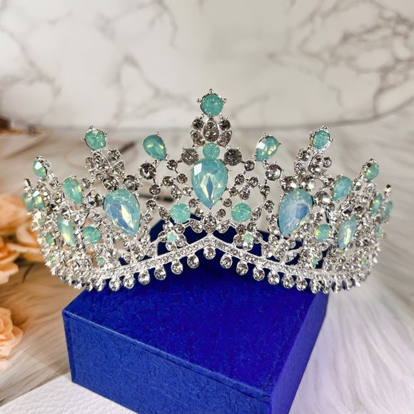 Accessories | Baroque Gemstone Crown Princess Jewelry Headpiece Prom ...